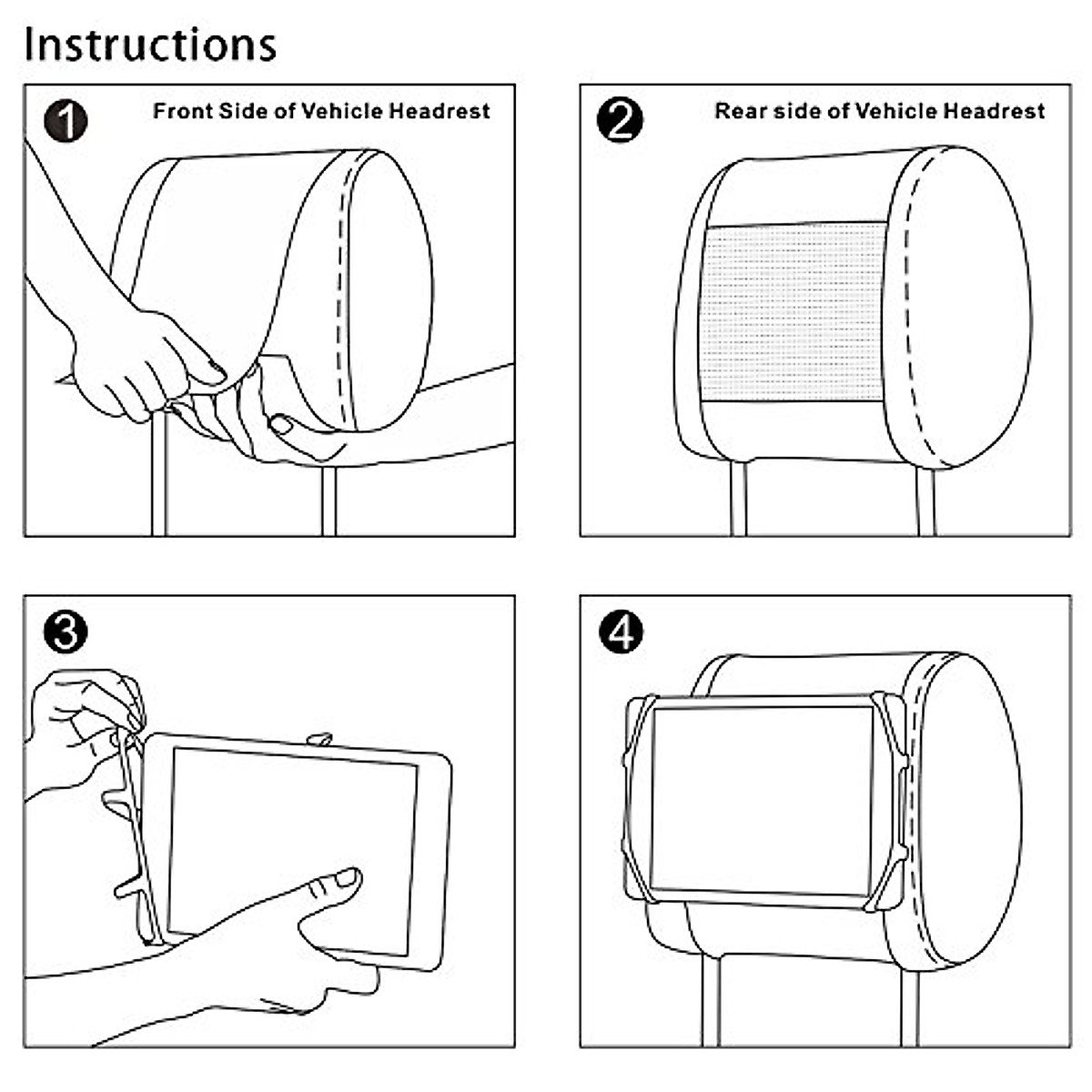 TFY Car Headrest Mount Silicon Holder for Game Machine Nintendo Switch and Other Tablets
