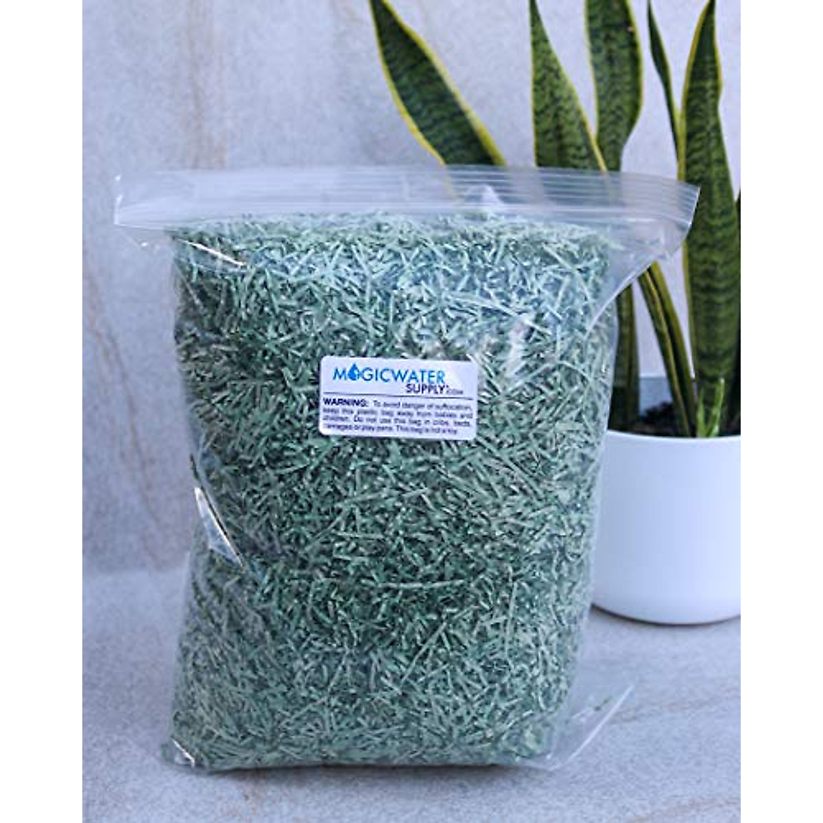 MagicWater Supply Soft & Thin Cut Crinkle Paper Shred Filler (2 LB) for Gift Wrapping & Basket Filling - Sage