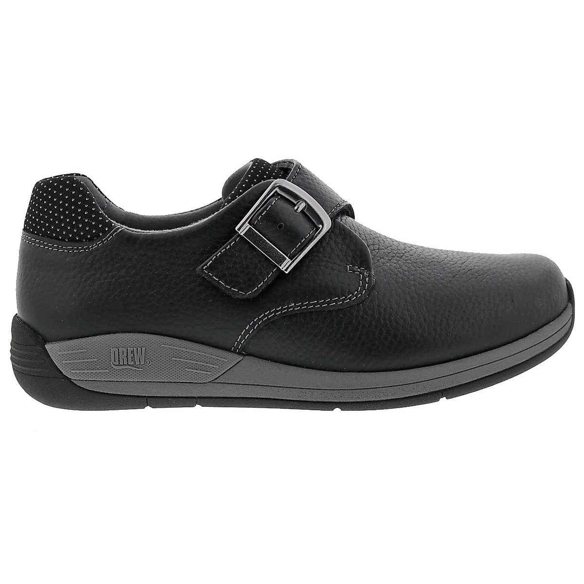 Drew Tempo, Womens Hook & Loop Orthopedic Comfort Shoe, Black Leather, 10.5 X-Wide (2E)