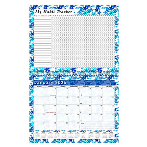 2024 Monthly Desktop/Wall Calendar/Planner - Habit Tracker - Daily, Weekly & Monthly Goal Motivational Habit Tracking Journal Inspirational - (Edition #022)