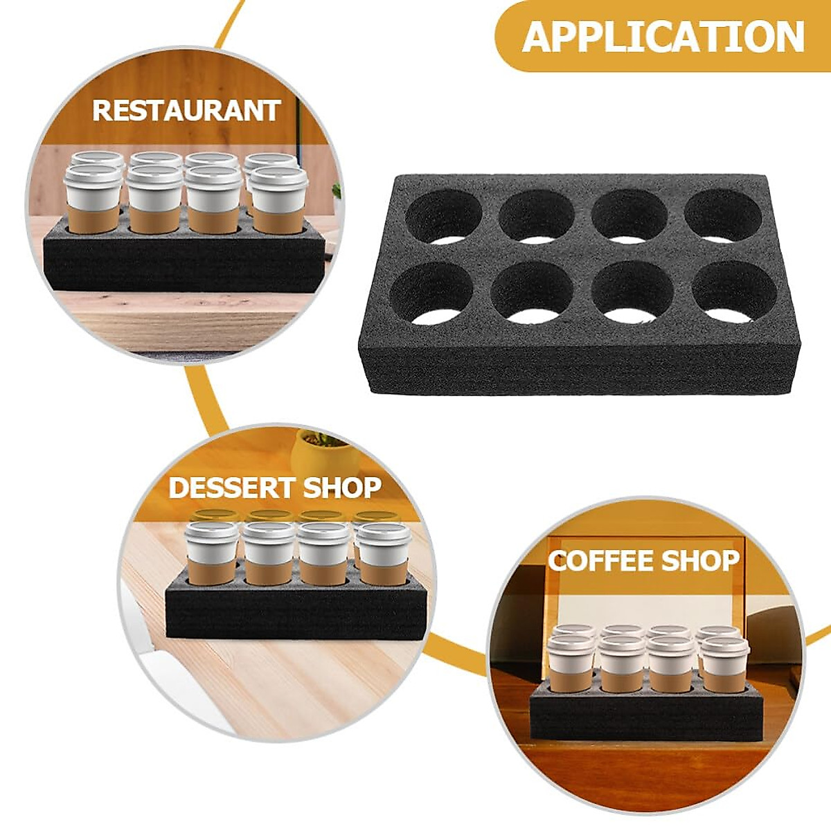Cabilock 3Pcs Cup Holder Drink Packaging Tray take Out Cup Tray Drink Carry Tray Cup Drink Carry Holder car Stands sodas Drinks Food Tray for car Outdoor Cup Tray Tool Pearl Cotton Coffee