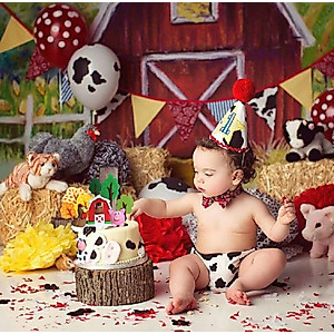 JeVenis Farm Animal Cake Decoration Farm Animal Birthday Cake Topper Cow Cake Decoration for Farm Animal Baby Shower Birthday Party Decorations
