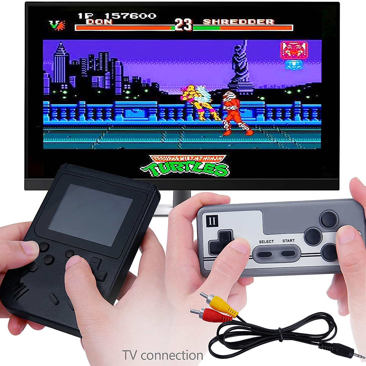 Black Mini Portable Handheld 400 Classic FC Games Game Console Game Player Support TV Connection One/Two Players
