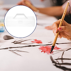 NUOBESTY Decorative Storage Boxes Box transparent paint brush case water color pens case paint brush case The Four Treasures of the Study writing Storage Box portable Tool box