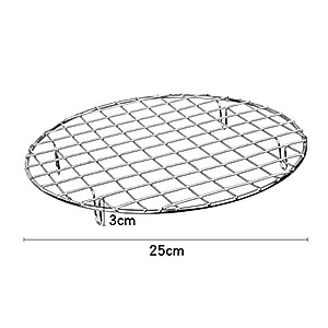 bafvt BBQ Accessories Grill Rack - 304 Stainless Steel Baking Cooking Round Rack for Rib Cookie Cakes, 10 Inches…