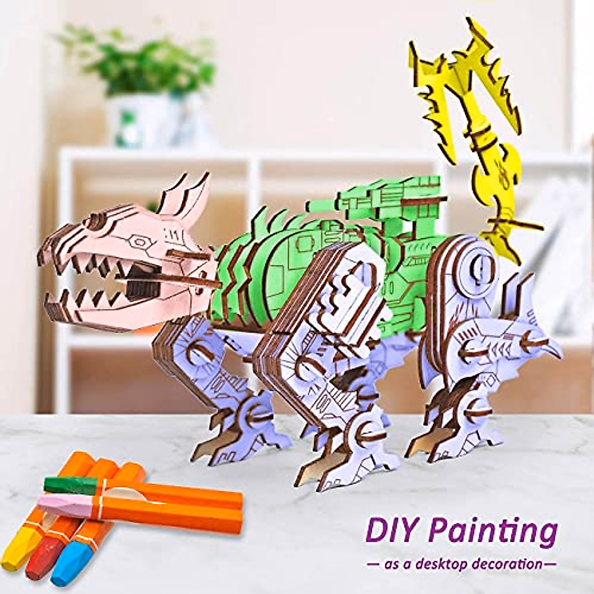 3D Wooden Puzzles for Kids - Mechanical Puzzles Gifts for Boys Ages 12-14, Adults and Teens 140 Pieces - Robot Dog Assembly Size 9.64” x 4.72” x 7.48”