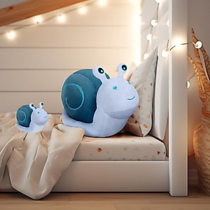 MUPI Snail Plush Pillow Toy Cute Stuffed Animal Snail Plush Kawaii Soft Decor Plushies Doll Gifts for Adults Kids Boys Girls Room Decor (Blue 7.8 Inch)