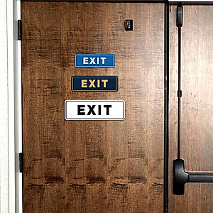 All Quality Standard Exit Wall or Door Sign | Durable Plastic and Easy Installation | Double-Sided Foam Adhesive Tape - Silver - Medium (1 Pack)