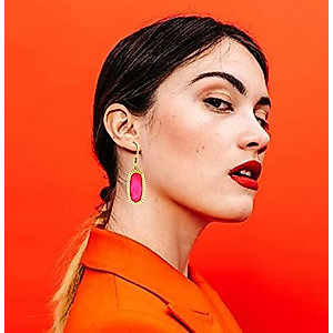 9 Pairs Multicolor Dangle Earrings Set Druzy Crystal Stone Drop Earrings Colorful Resin Crystal Hook Earrings Jewelry Gift for Women