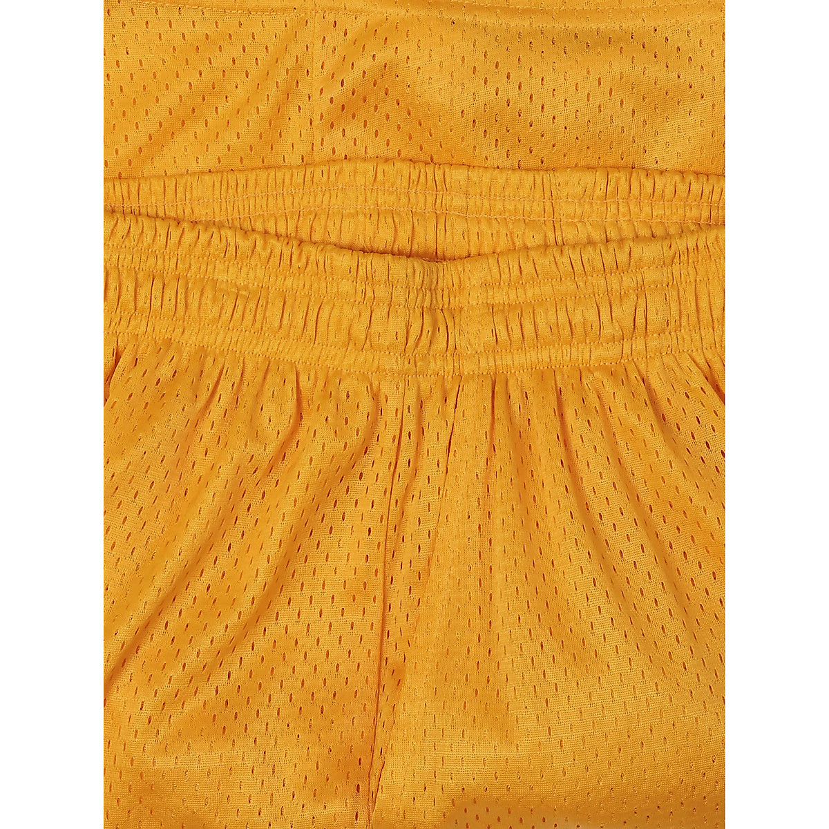 Hat and Beyond Mens Mesh Shorts Elastic Sports Gym Performance Workout Boxing Jersey Basketball Pants (X-Large, 1ih01_Yellow)