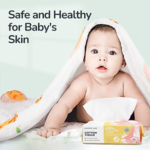 POMPOM LIFE Disposable Face Towel, Ultra Soft Thick Wash Cloths for Adults and Baby, 100% Cotton Dry Wipes for Washing and Drying, 100 Count Facial Tissue for Cleansing, Skincare, Makeup Remover