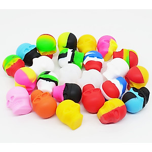 vitakiwi 3ml Small Skull Silicone Wax Container Non-stick Concentrate Oil Jars (100)