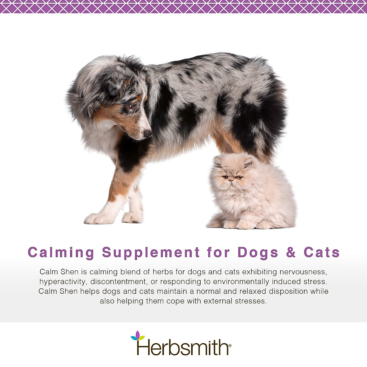 Herbsmith Calm Shen – Herbal Blend for Dogs & Cats – Natural Anxiety Remedy for Dogs & Cats – Feline and Canine Calming Supplement – 270 Tablets