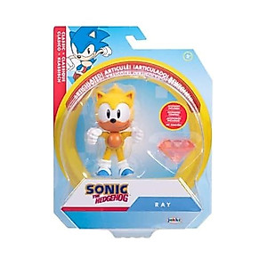 Sonic the Hedgehog Ray Action Figure 4 inch with Red Chaos Emerald
