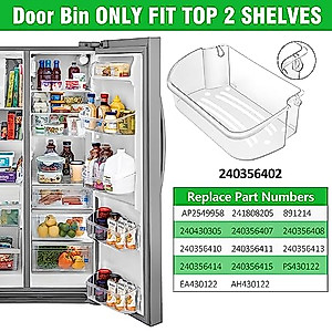 2-Pack Upgraded 240356402 Refrigerator Door Bin Replacement Part, Compatible with Frigidaire Refrigerator Door Shelf Parts FFSS2615TE0 LFSS2612TF0 LFSS2612TE0 AP2549958 FGHS2631PF4A Door Shelf Shelves