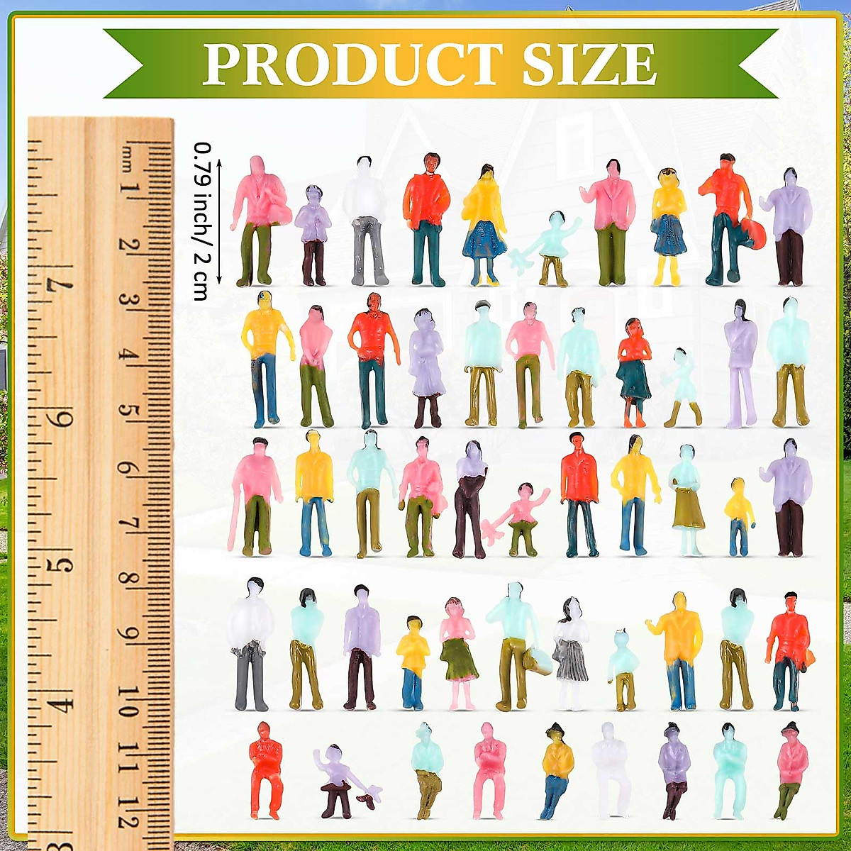 Namalu 200 Pcs Mini People Figurines 1: 100 Scale Architectural Painted Tiny People Model Sitting and Standing Plastic Miniature People Assorted Poses Model Trains for Miniature Scenes