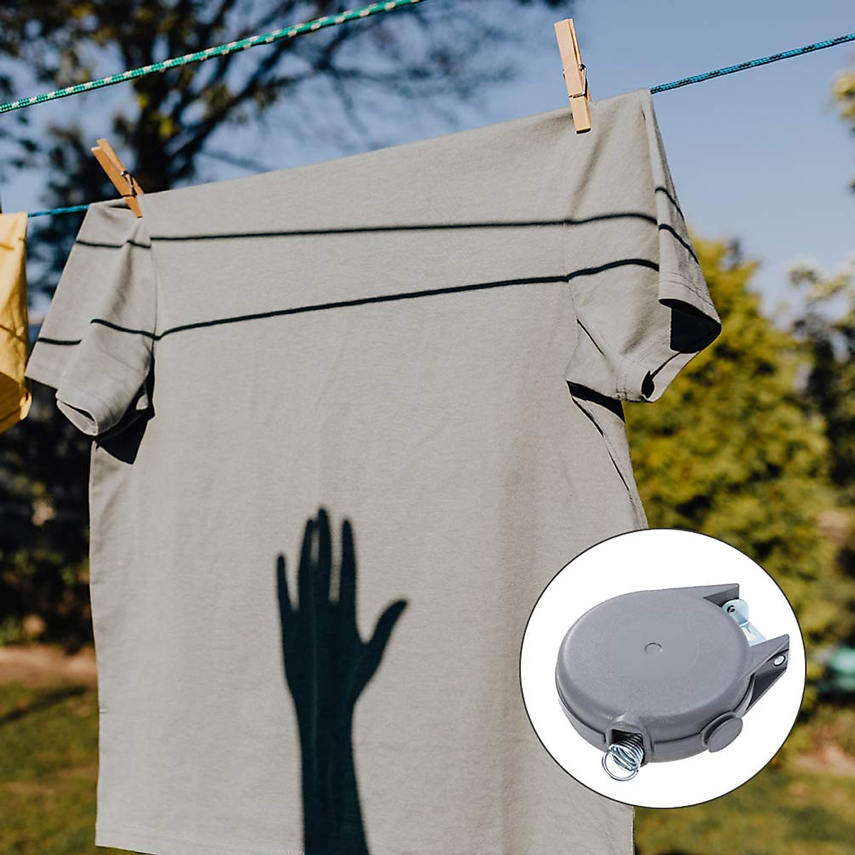 BESPORTBLE 12 String Foldable Portable Clothesline Adjustable The Material is abs Telescopic Clothing Single line Outdoor Foldable Clothing Rack Clothes Rail Extend Adjustable Clothes