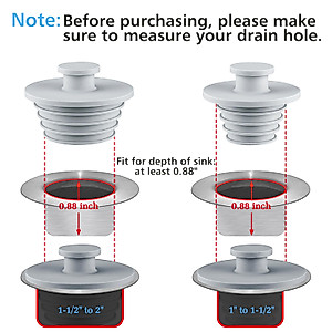 Aluvor Universal Bathtub Stopper 2pcs Tub Plug+Pop Up Tub Drain Strainer/Drain Plug with Anti Clogging Filter