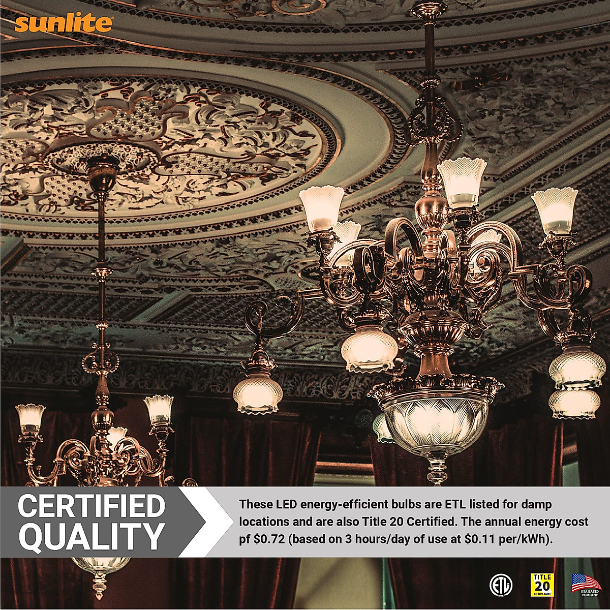 Sunlite 45162 LED A15 Appliance Clear Light Bulb, 6 Watts (40W Equivalent), 450 Lumens, Medium Base (E26), 90 CRI, Dimmable, ETL Listed, Ceiling Fan, Title-20 Compliant, 3000K Warm White, 6 Count