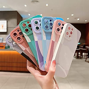 YKCZL Compatible with iPhone 12 Pro Max Case 6.7 Inch, Cute Painted Art Full Camera Lens Protective Slim Soft Shockproof Phone Case for Women Girl-Black