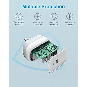 USB C Wall Charger, PowerLot PD 20W Fast Charger Block for iPhone 14, iPhone 13,12 Series, Foldable GaN II 20W USB C Power Adapter Compact USB C Charger for iPad Pro, AirPods Pro, iWatch 8/7/SE