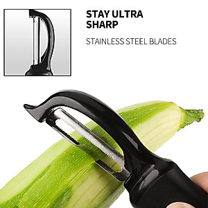 CDNGELO Professional Fruit and Vegetable Peeler Set of 2 for Potatoes, Apples, Kitchen Rotary Serrated Potato Peelers