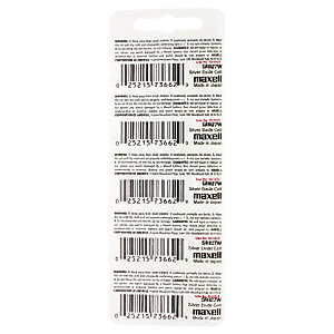 5PK Maxell Silver Oxide SR927W High Drain Watch Battery Replaces D395, D395/399, D399, GR927, L926, LA, R 395/25, R 399/35, SR57H, SR926, SR927, SR927SW, SR927W, SR927W/SW, TR927W, V395, V399