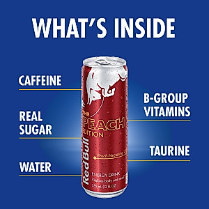 Red Bull Energy Drink, Peach-Nectarine, 12 fl oz, 24 Cans