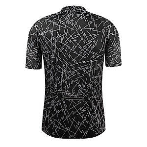 Coconut Ropamo CR Mens Cycling Jersey Short Sleeve Road Bike Shirt with 3+1 Zipper Pockets Breathable Quick Dry (XL，Black)