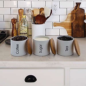 MegaChef Kitchen Food Storage and Organization 4 Piece Canister Set in White