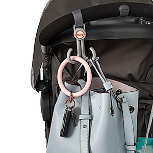 Nuby Double Stroller Hook, Adjustable Hook, Black or Grey