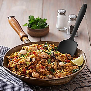 Silicone Spatula 3-piece Set, Ergonomic Handle High Heat-Resistant Spatulas, Non-stick Rubber Spatulas with Stainless Steel Core, Black