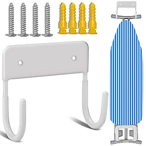 RIUOTA Ironing Board Wall Mount Ironing Board Hanger Wall Mount for Laundry Rooms,White