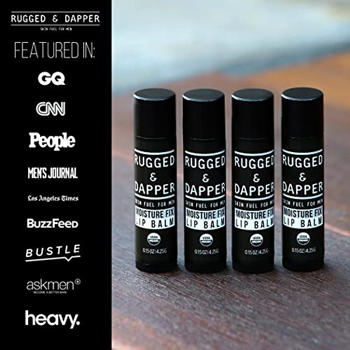 RUGGED & DAPPER - Hydration Remedy Lip Balm, Age Defense Face Moisturizer and Daily Power Scrub Facial Cleanser