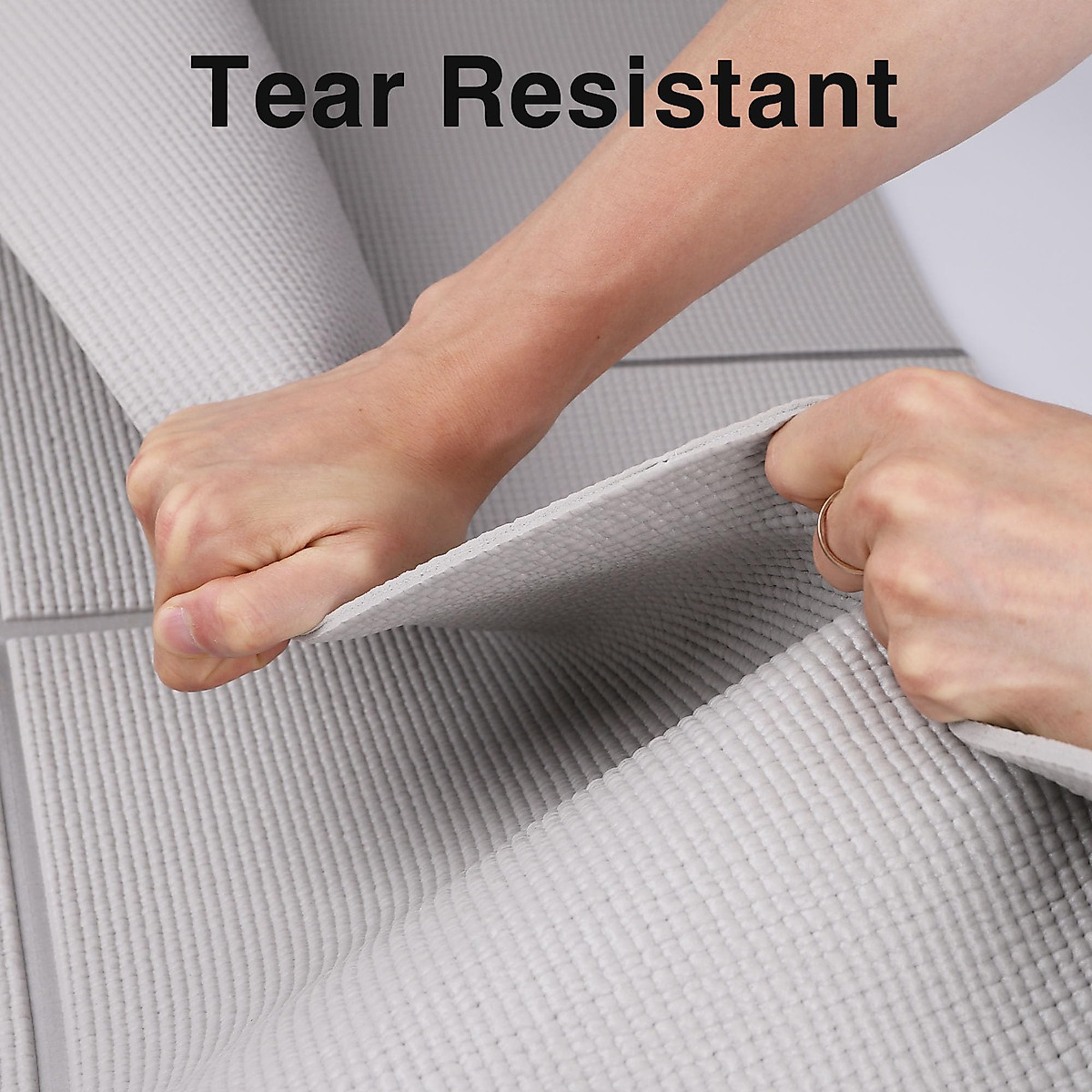 BUTJIJV Waterproof Shelf Liner for Under Sink, ( 5mm Thick, 24×82 Inch ), Slip-Resistant Kitchen Cabinet Protection Mats, Non-Adhesive PVC Foam Wire Shelf Liner, Grey Tool Drawer Liner