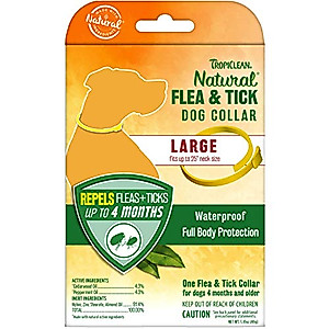 TropiClean Natural Flea & Tick Repellent Collar for Large Dogs - Natural Protection from Fleas & Ticks - Effective Pest Control Solution for Pets - Made with Natural Active Ingredients