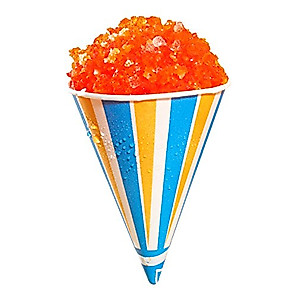Nostalgia Snow Cone Shaved Ice Machine - Retro Cart Slushie Machine Makes 48 Icy Treats - Includes Metal Scoop, Storage Compartment, Wheels for Easy Mobility - White, Blue