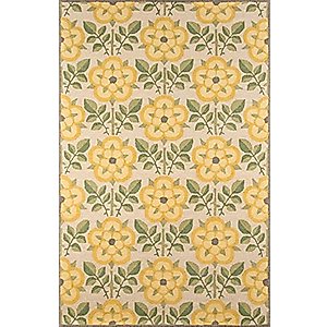 Momeni Rugs Newport Collection, 100% Wool Hand Tufted Loop Cut Contemporary Area Rug, 2' x 3', Yellow