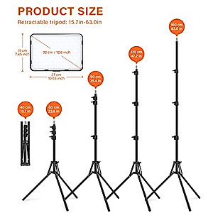 2 Pack LED Video Photography Lighting Kit with 62.99'' Tripod Stand, Unicucp 2500-8500K Dimmable Studio Streaming Light for Video Recording Filming, Live Game YouTube, Portrait Shooting, USB Charger