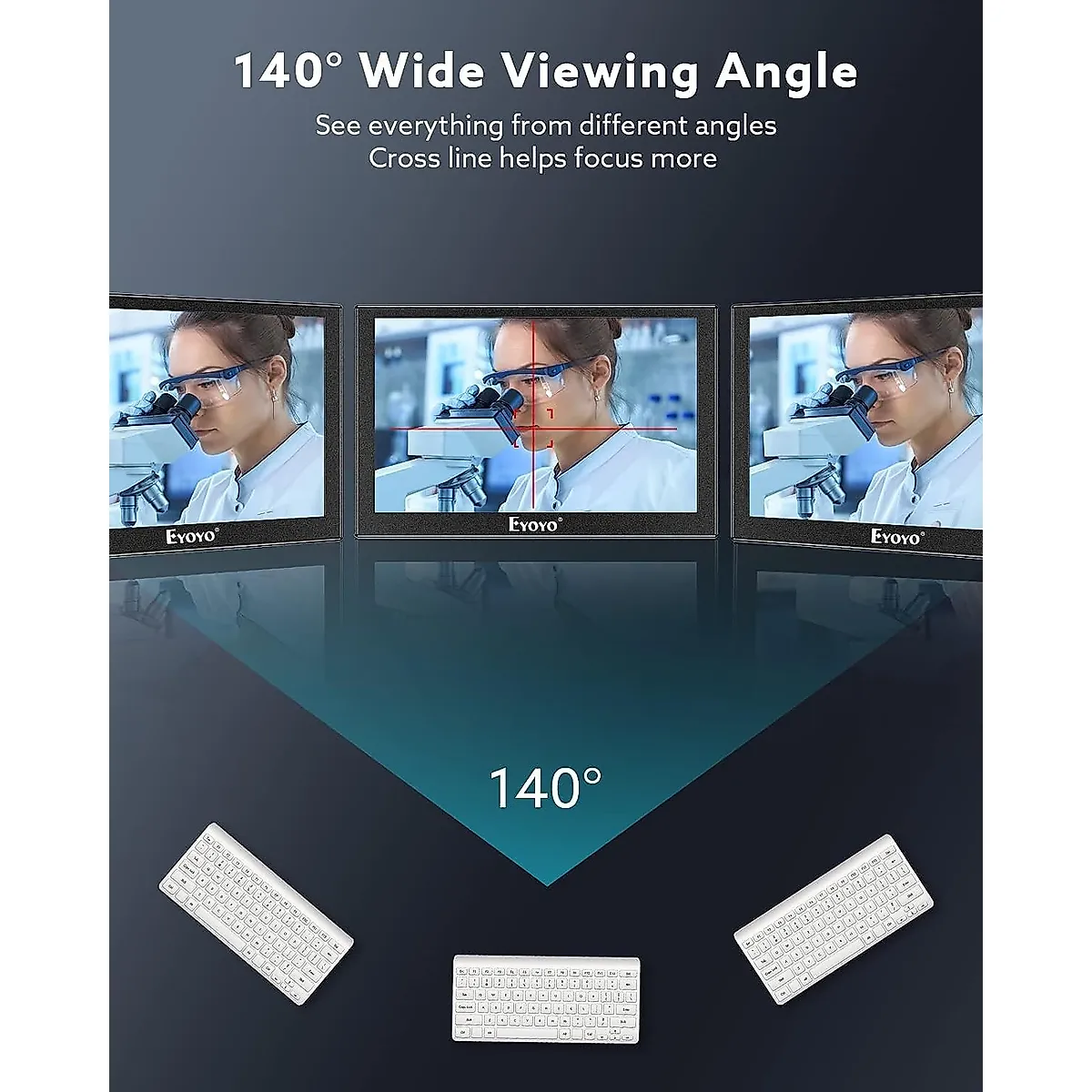 Eyoyo 5 inch Monitor, 800x480 Mini TFT LCD Screen Small Camera Video Monitor 1/4 Screw Hole with HD/VGA/AV Video Input for Car PC DVD DVR CCD DSLR-140° Wide Angle Metal Housing