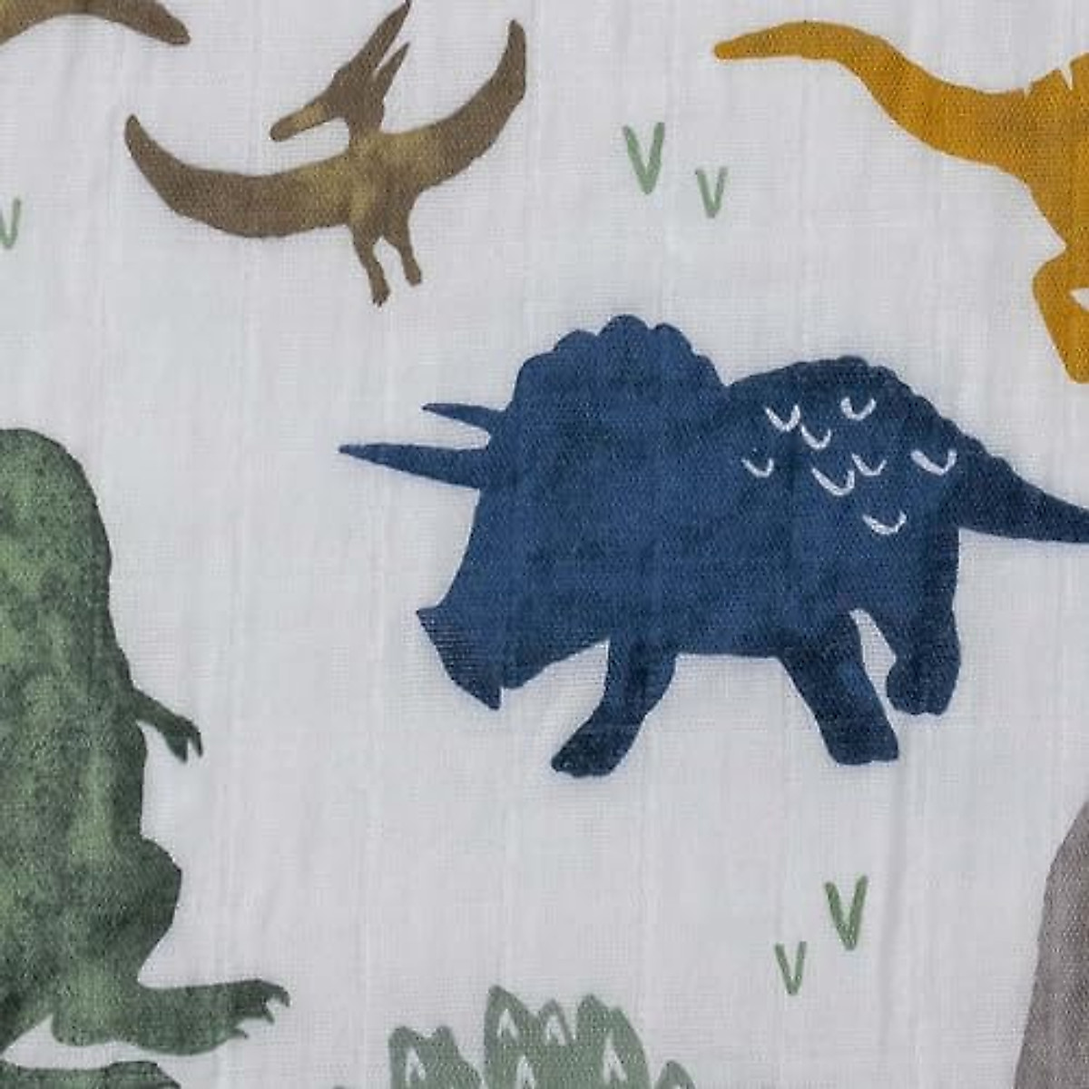 Little Unicorn Dino Friends Fitted Crib Sheet | 100% Cotton Muslin | Super Soft | Sized for Standard Baby Crib & Toddler Mattress | Machine Washable | 52” x 28” x 9”