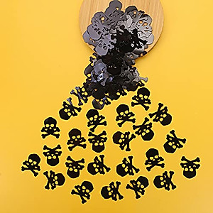 ONLYKXY 560pcs Halloween Party Confetti Black Skull Confetti for Halloween Party Table Confetti and DIY (Skull)