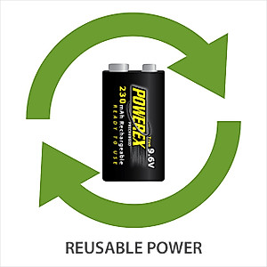 Powerex Low Self-Discharge Precharged 9V(9.6V) Rechargeable NiMH Batteries (MHR9VP), 1-pack