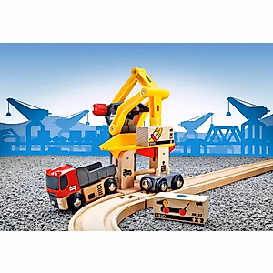 BRIO World - 33280 Freight Goods Station | Versatile Toy Train Set for Kids | Interactive Play | Sustainable Wood Construction | Ideal for Toddlers Aged 3 and Up