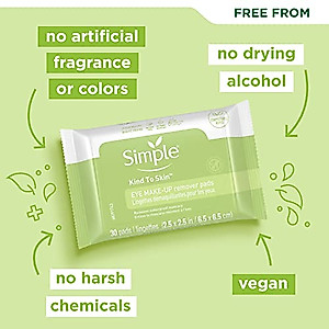 Simple Eye Makeup Remover Pads Makeup Remover 30 count