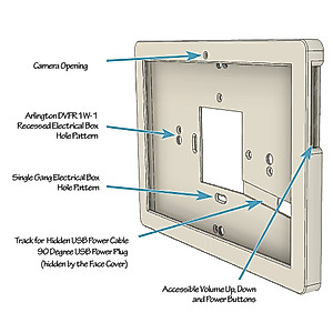 Smart Home Mount Tablet Wall Mount Kit with Integrated Power Cable - Fits Fire 10 - Black