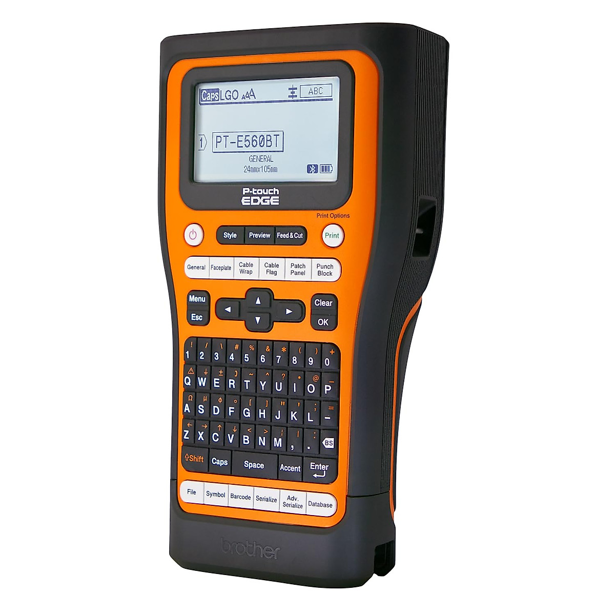 Brother P-Touch-E550W Hand-Held Labeler (UX0987),Black/orange