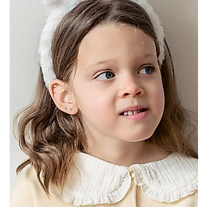 Enticera 4Pairs Hypoallergenic Flat Back Earrings for Women 14K Gold Cartilage Earring for Sensitive Skin Star Heart Opal Screw Back Nap Earrings Gold AB