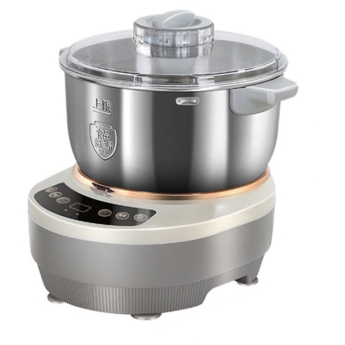 EEYZD Dough Maker with Ferment Function, Stainless Steel Professional Dough Mixer with Microcomputer Timing&Face-Up Touch Panel, Large Capacity,Grey,5L