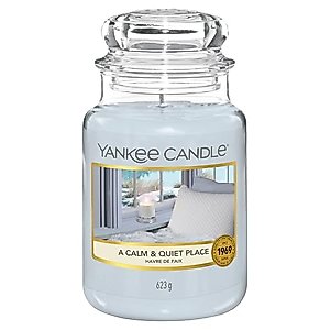 Yankee Candle A Calm and Quiet Place Jar, Grey, 10.7 x 10.7 x 16.8 cm